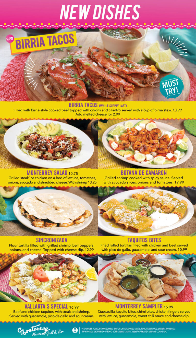 Menu – Monterrey Mexican Grill and Bar – Carrollton